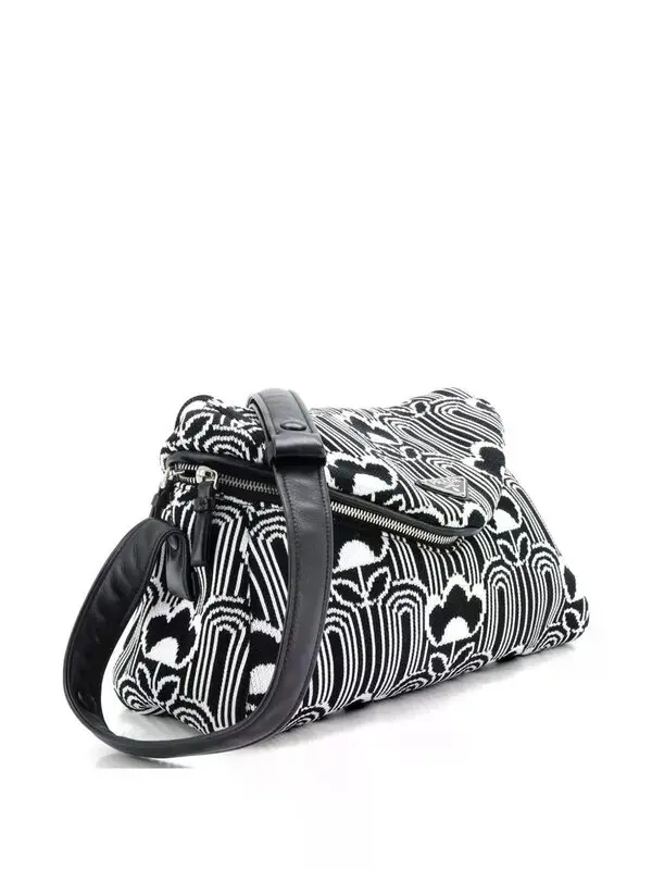 Prada Signaux Jacquard Knit Hobo Bag