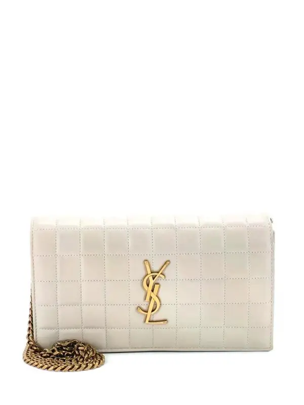 Saint Laurent Cassandre Wallet On Chain Quilted Leather Medium Crossbody Bag - Neutrals