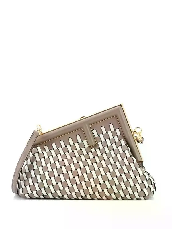 Fendi First Bag Woven Leather Clutch
