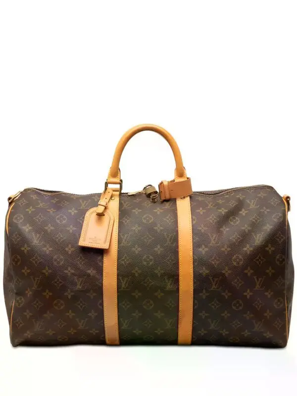 LOUIS VUITTON 1997 Monogram Keepall Bandouliere 50 Travel Bag - Brown