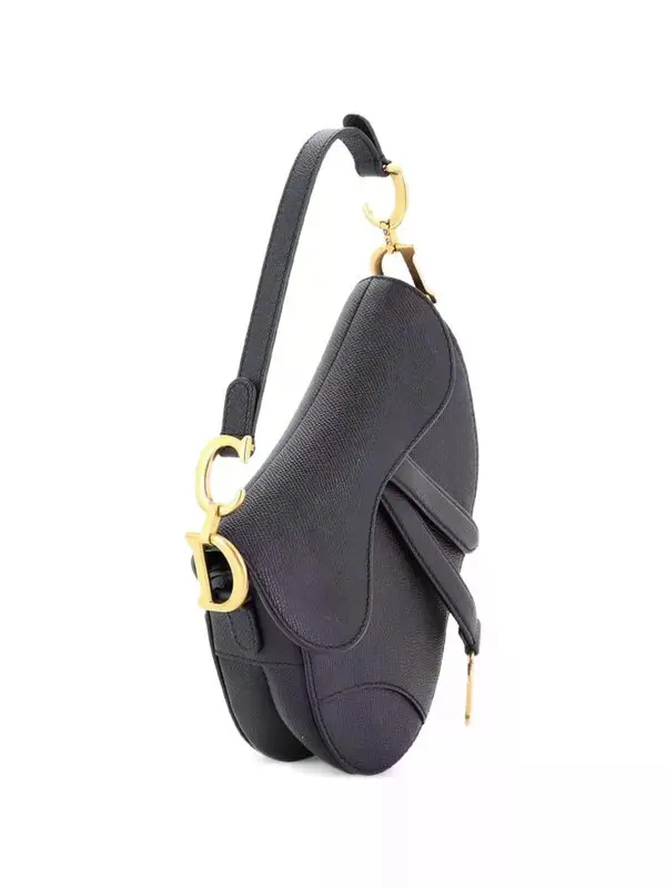 Dior Saddle Handbag Leather Mini Shoulder Bag - Black
