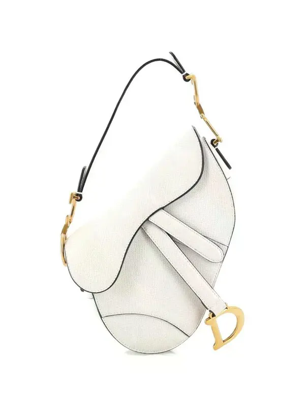 Dior Saddle Handbag Leather Mini Shoulder Bag - White