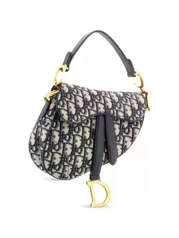 Dior Saddle Oblique Canvas Mini Shoulder Bag - Blue