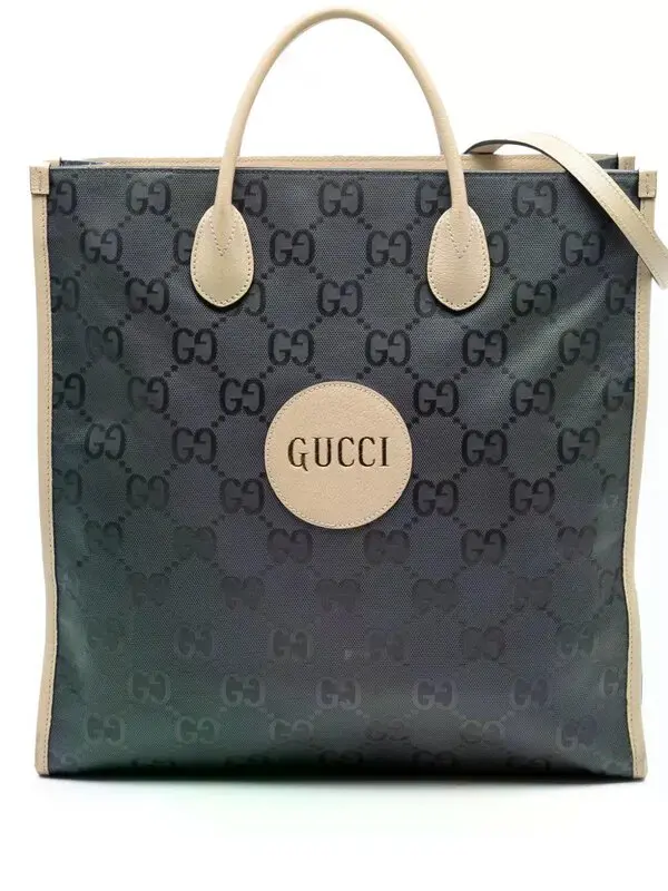 Gucci 2016-2026 Medium Gg Nylon Off The Grid Convertible Tote Satchel - Grey