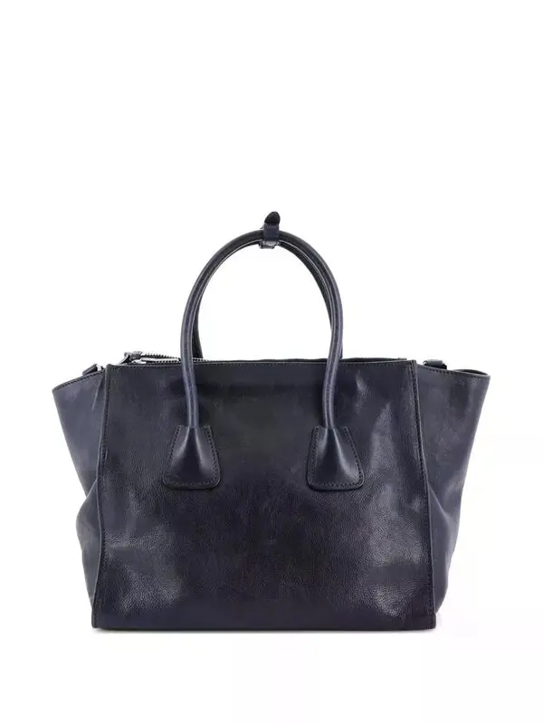 Prada Twin Pocket Convertible Leather Medium Tote Bag
