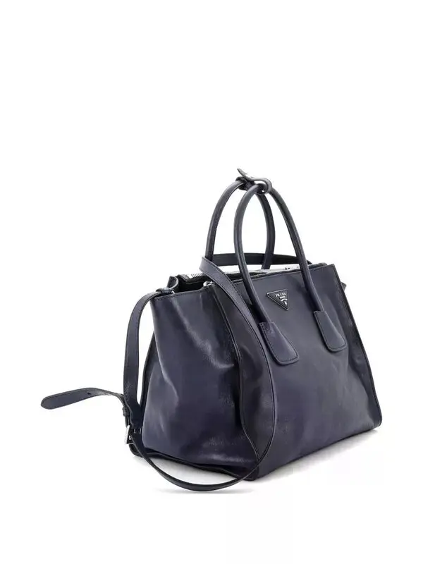 Prada Twin Pocket Convertible Leather Medium Tote Bag