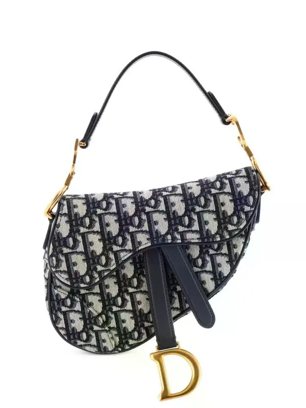 Dior Saddle Handbag Oblique Canvas Mini - Blue