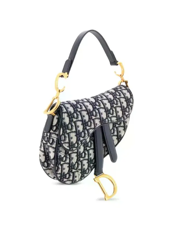 Dior Saddle Handbag Oblique Canvas Mini - Blue