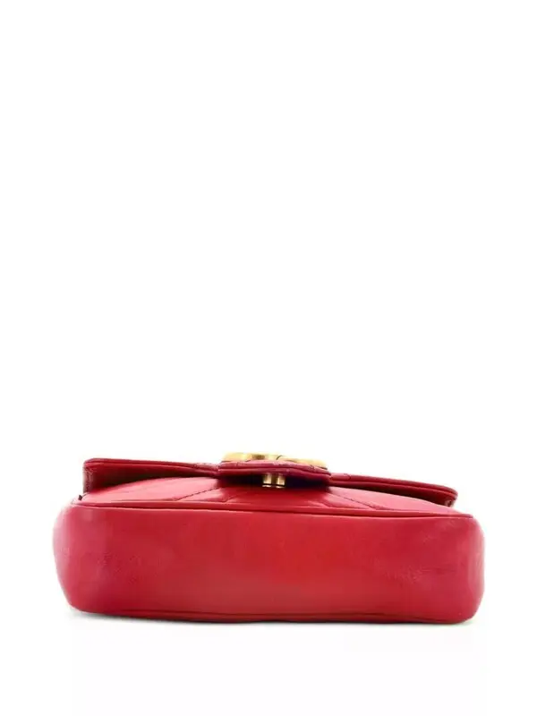 Gucci Gg Marmont Flap Super Mini Crossbody Bag Matelasse Leather - Red