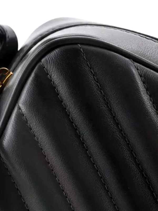 Saint Laurent Lou Camera Matelasse Chevron Leather Crossbody Bag Small - Grey