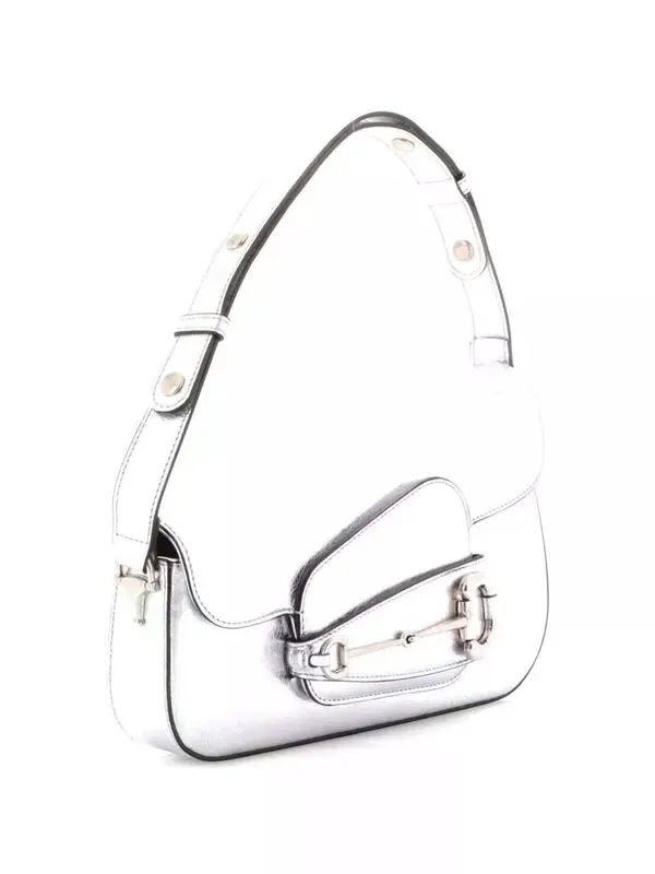 Gucci Horsebit 1955 Asymmetric Small Shoulder Bag - Silver