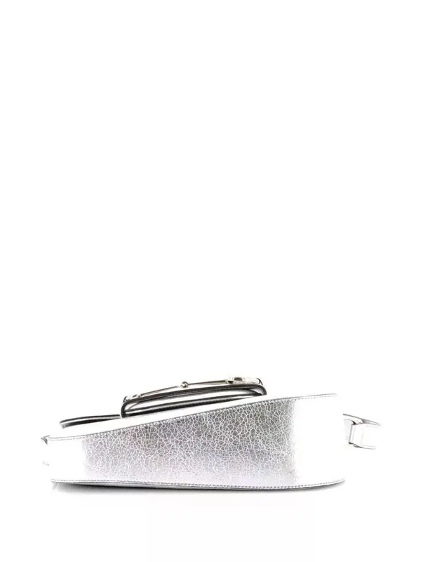 Gucci Horsebit 1955 Asymmetric Small Shoulder Bag - Silver