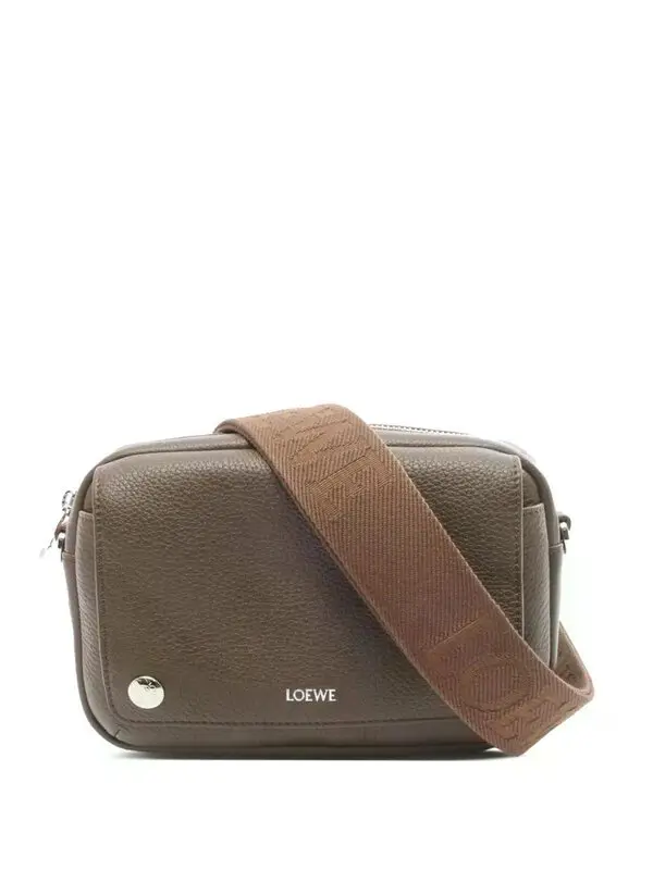 Loewe 2010-2026 Small Grained Leather Pebble Crossbody Bag - Brown