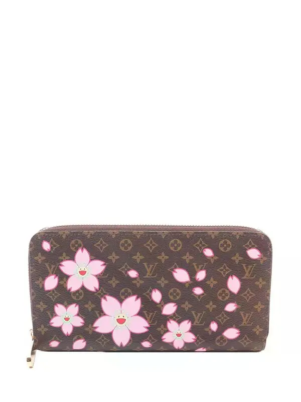 LOUIS VUITTON 2010-2026 Takashi Murakami Monogram Cherry Blossom Wallet Long Wallets - Brown
