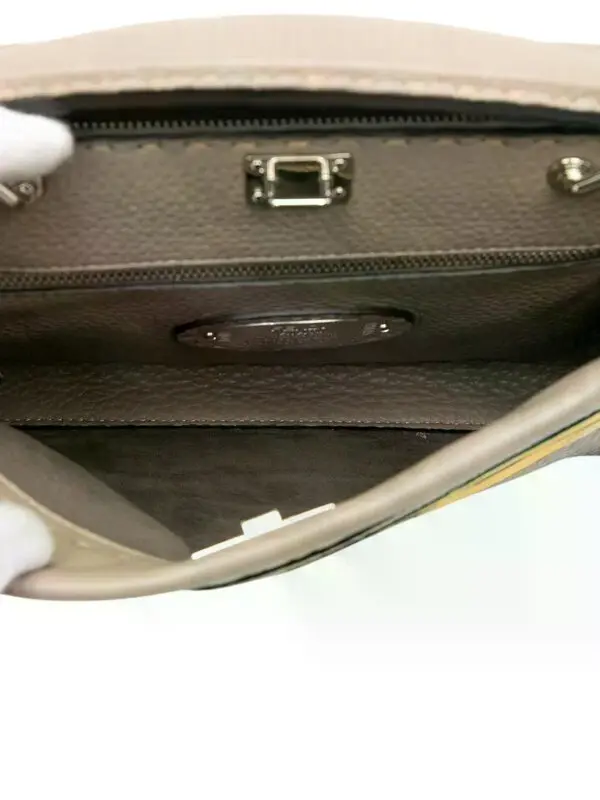 Fendi Sue Tilley Mini Peekaboo Satchel Calfskin Romano Selleria Banana Printed - Brown