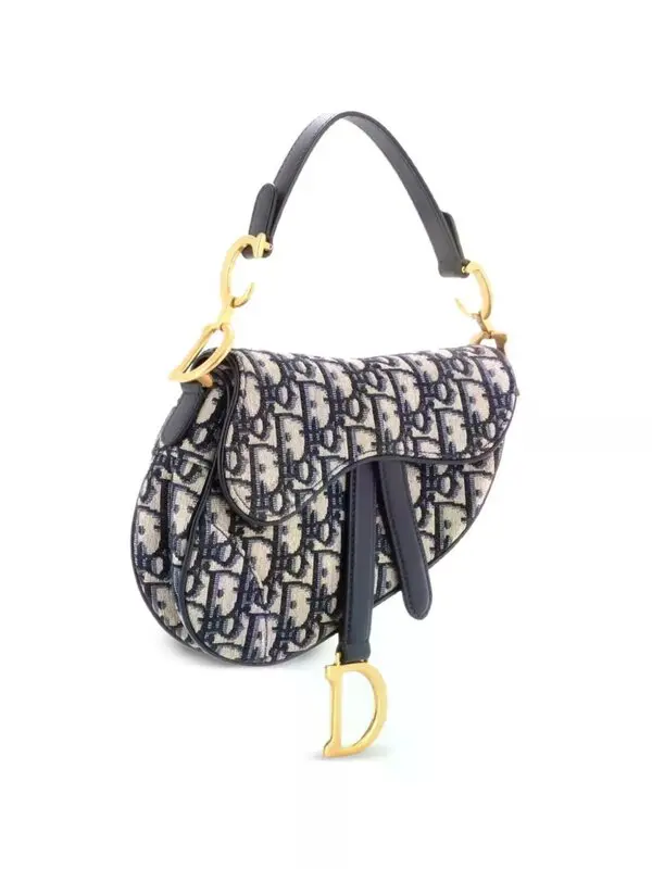 Dior Saddle Oblique Canvas Mini Shoulder Bag - Blue