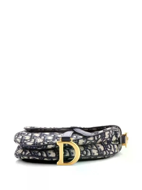 Dior Saddle Oblique Canvas Mini Shoulder Bag - Blue