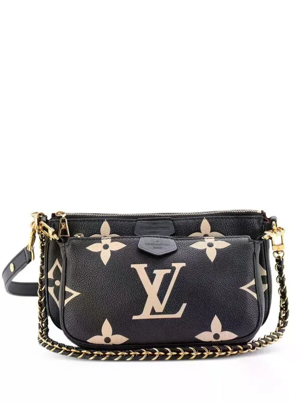 LOUIS VUITTON Multi Pochette Accessoires Bicolor Monogram Empreinte Giant Crossbody Bag - Black