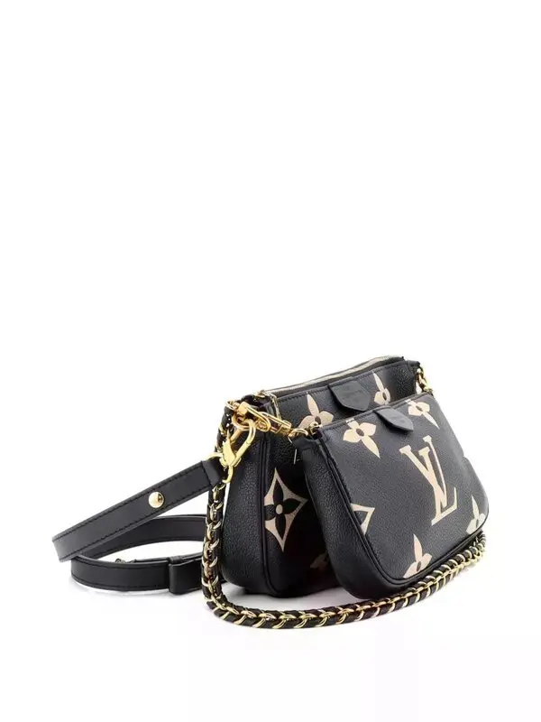 LOUIS VUITTON Multi Pochette Accessoires Bicolor Monogram Empreinte Giant Crossbody Bag - Black