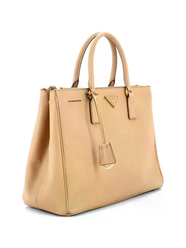 Prada Double Zip Large Tote Bag - Neutrals