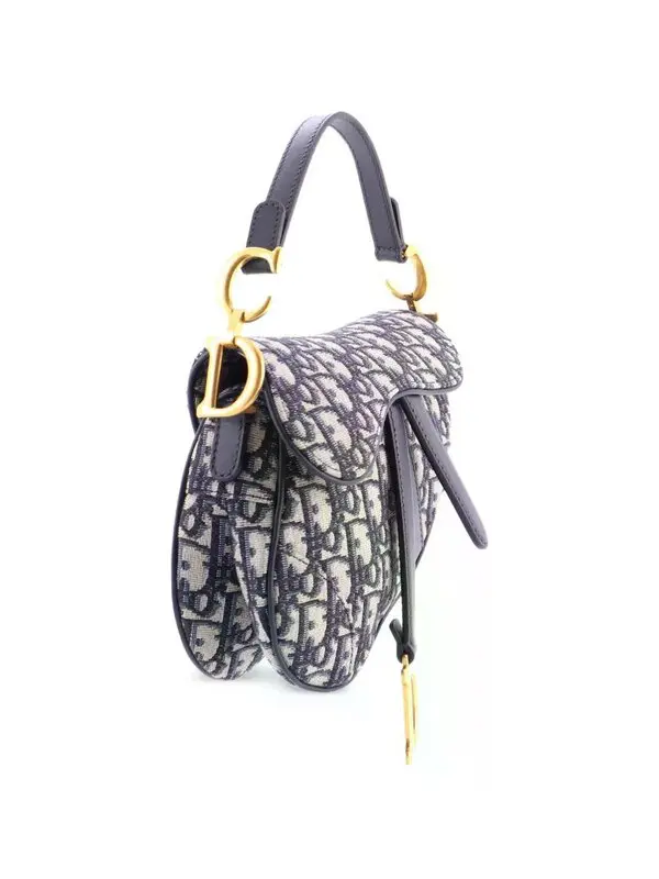 Dior Saddle Handbag Oblique Canvas Mini Shoulder Bag - Blue