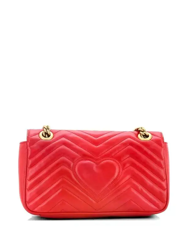 Gucci Gg Marmont Flap Bag Matelasse Leather Small - Red