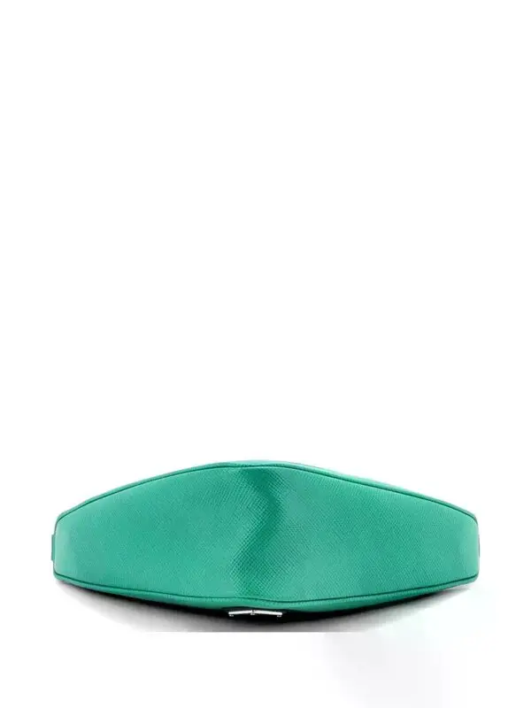 Prada Triangle Logo Saffiano Leather Wristlet Pouch