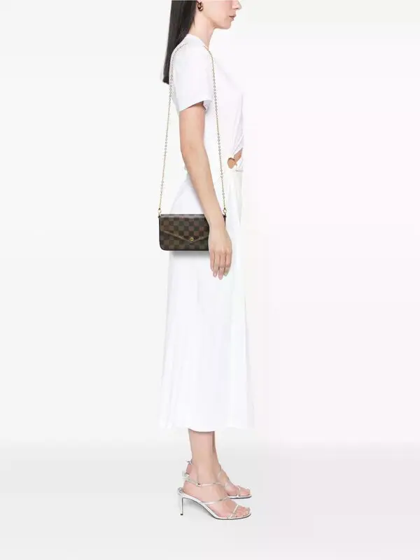 LOUIS VUITTON Damier Ebene Pochette Felicie - Brown