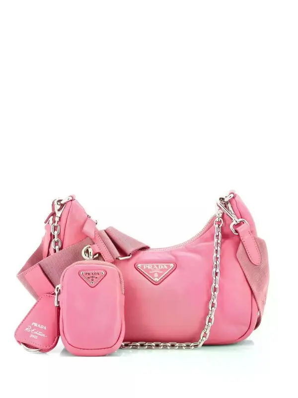 Prada Re-edition 2005 Nappa Leather Shoulder Bag - Pink