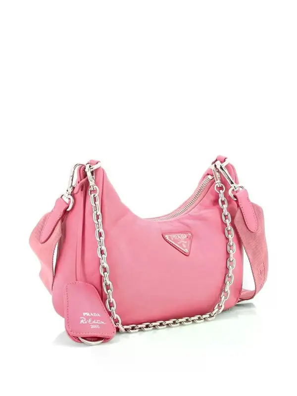 Prada Re-edition 2005 Nappa Leather Shoulder Bag - Pink