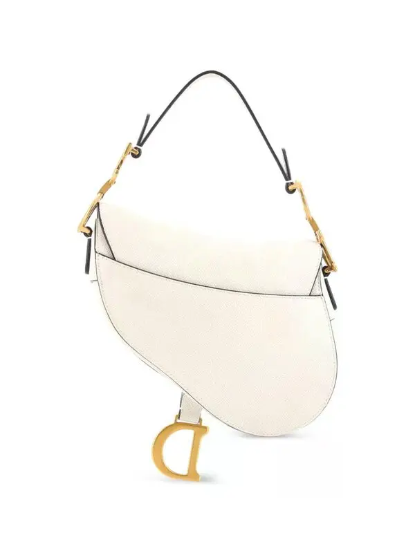 Dior Saddle Handbag Leather Mini Shoulder Bag - White