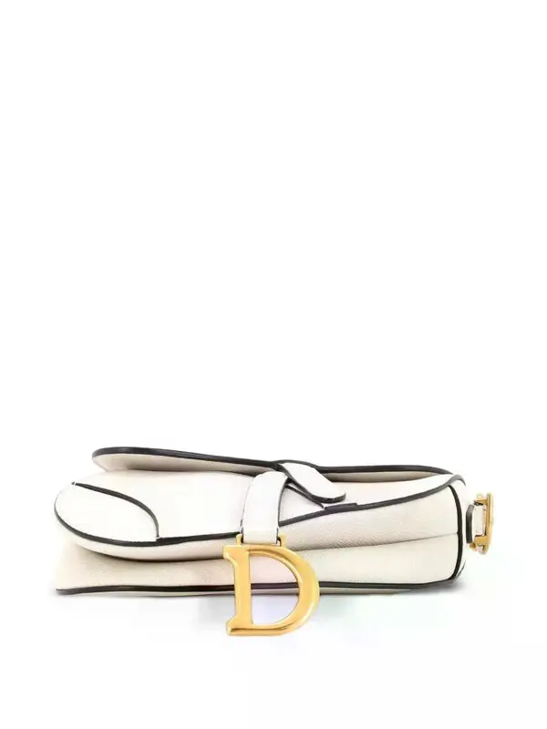 Dior Saddle Handbag Leather Mini Shoulder Bag - White