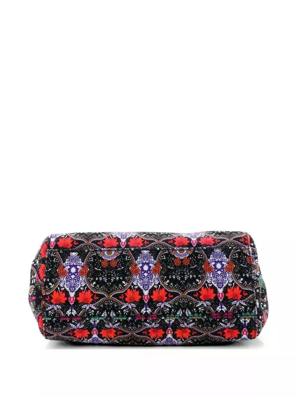 Miu Miu Logo Convertible Canapa Printed Canvas Mini Tote Bag