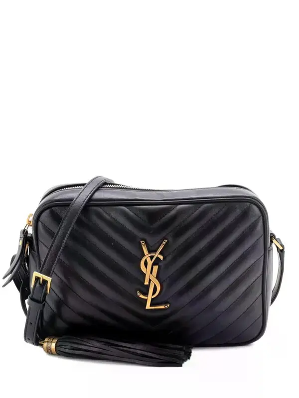 Saint Laurent Lou Camera Bag Matelassé Chevron Leather Small Crossbody Bag - Black