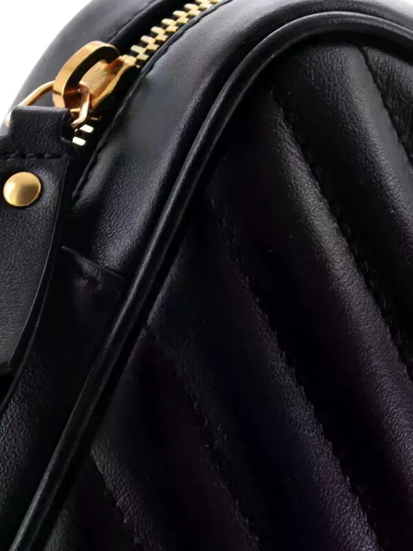 Saint Laurent Lou Camera Bag Matelassé Chevron Leather Small Crossbody Bag - Black