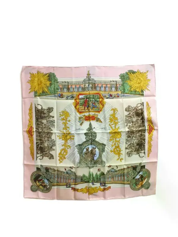 Hermès 1990-2010 Sanssoucy Silk Scarf 90 Scarves - Pink