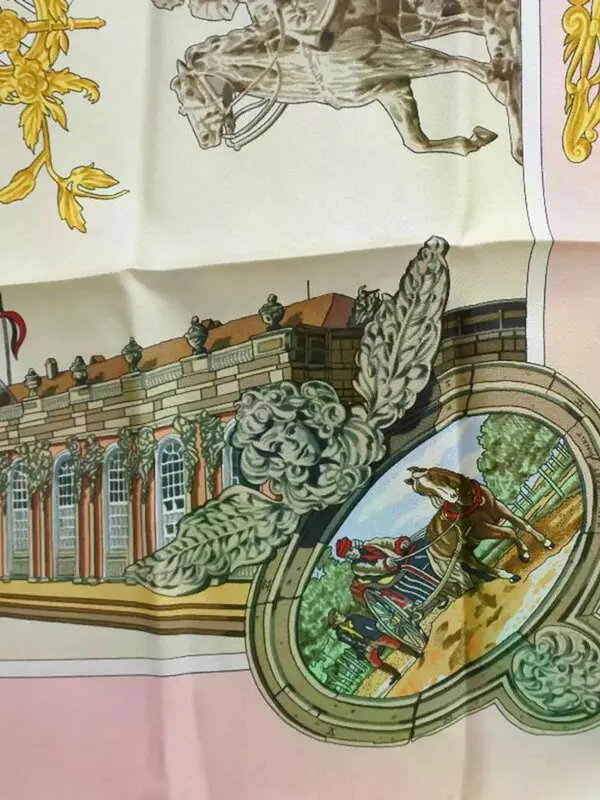 Hermès 1990-2010 Sanssoucy Silk Scarf 90 Scarves - Pink