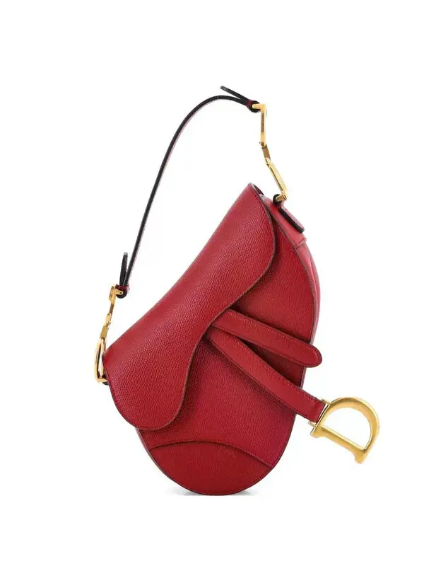 Dior Saddle Leather Mini Shoulder Bag - Red