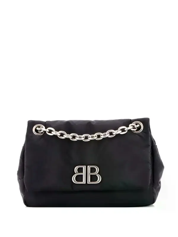 Balenciaga Monaco Chain Flap Nylon Mini Shoulder Bag