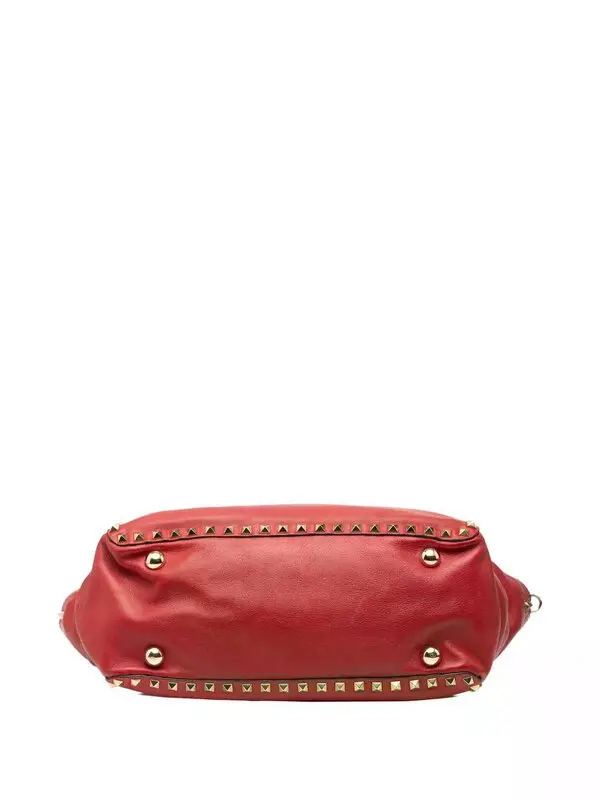 Valentino Garavani 2000-2025 Medium Leather Rockstud Trapeze Flap Satchel