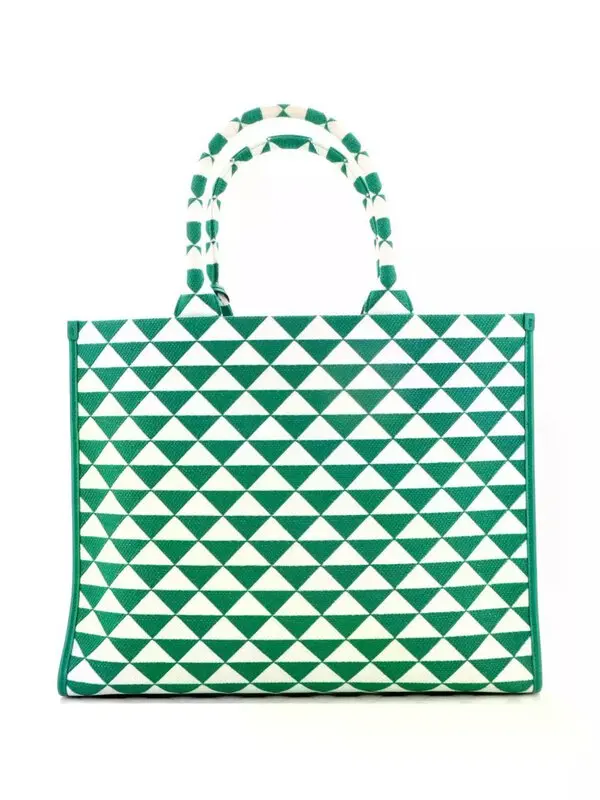 Prada Symbole Shopper Large Tote Bag Jacquard - Green