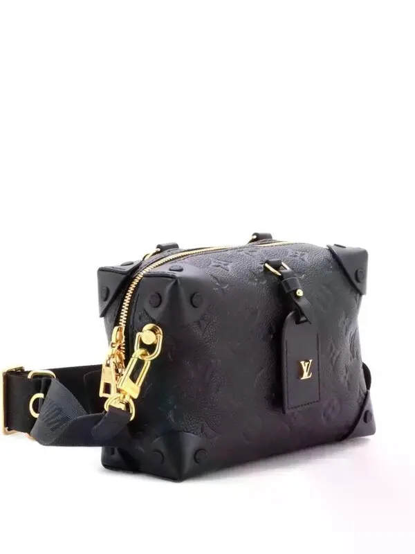 LOUIS VUITTON Petite Malle Souple Handbag Monogram Empreinte Leather - Black