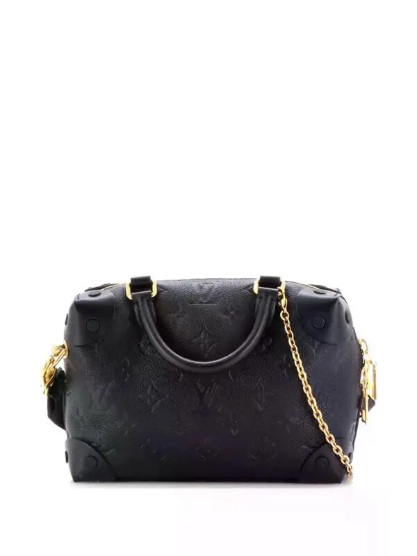 LOUIS VUITTON Petite Malle Souple Handbag Monogram Empreinte Leather - Black