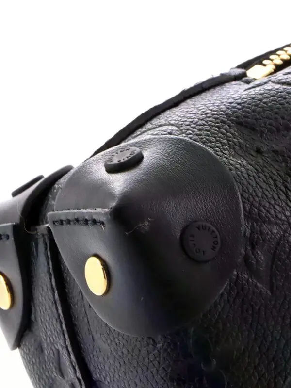 LOUIS VUITTON Petite Malle Souple Handbag Monogram Empreinte Leather - Black
