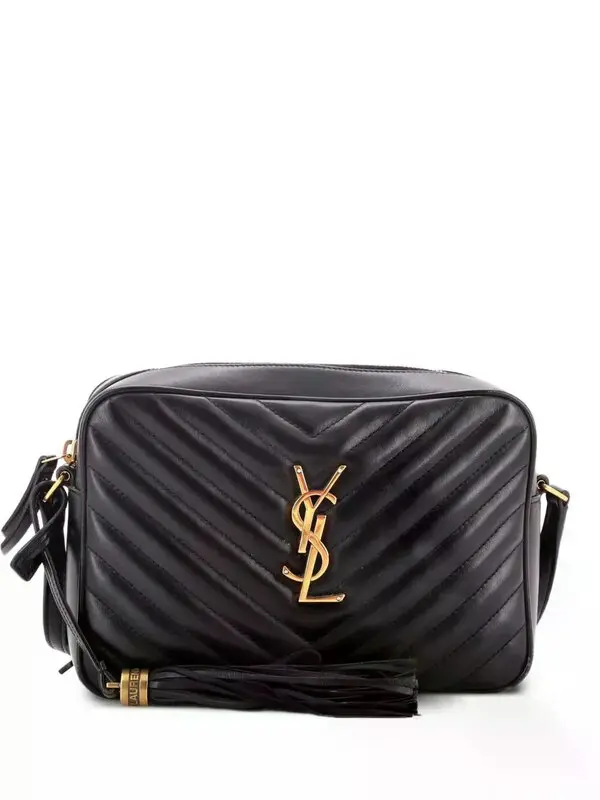 Saint Laurent Lou Camera Bag Matelasse Chevron Leather Small - Black