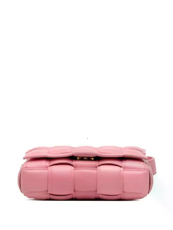 Bottega Veneta 2010-2025 Small Nappa Intrecciato Padded Cassette Crossbody Bag - Pink