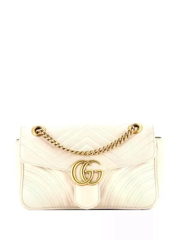 Gucci Gg Marmont Flap Shoulder Bag - White