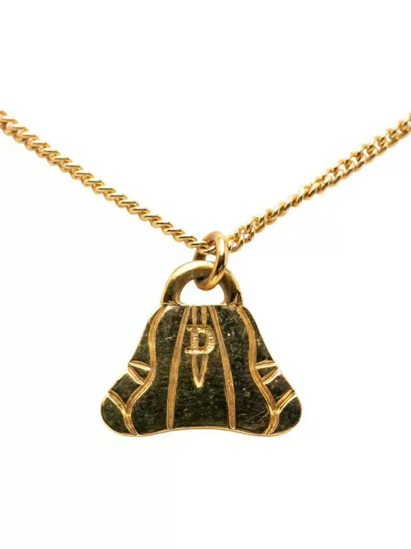 Dior 20th Century Plated Bag Pendant Necklace Costume Necklace - Gold