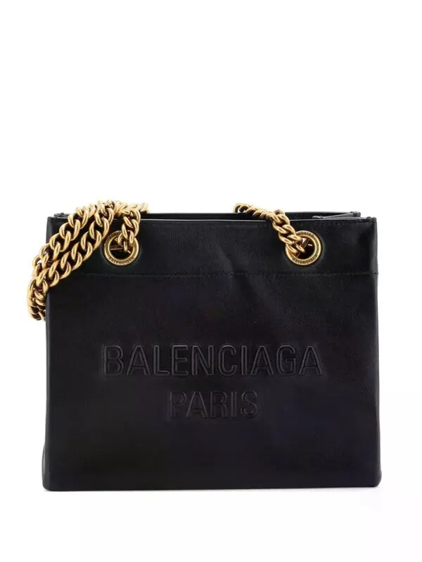 Balenciaga Duty Free Chain Leather Small Tote Bag - Black