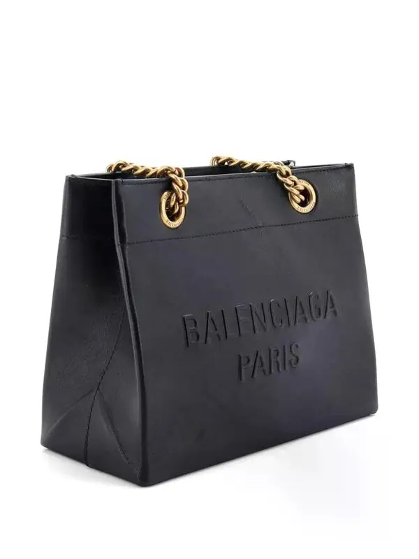 Balenciaga Duty Free Chain Leather Small Tote Bag - Black
